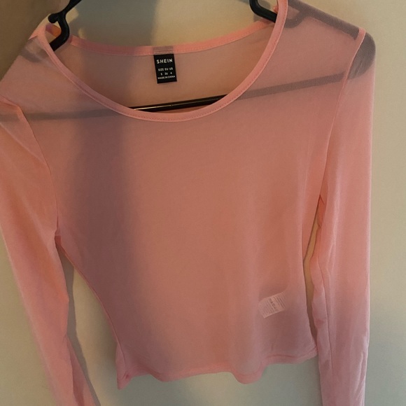 Tops | Baby Pink Mesh Top | Poshmark